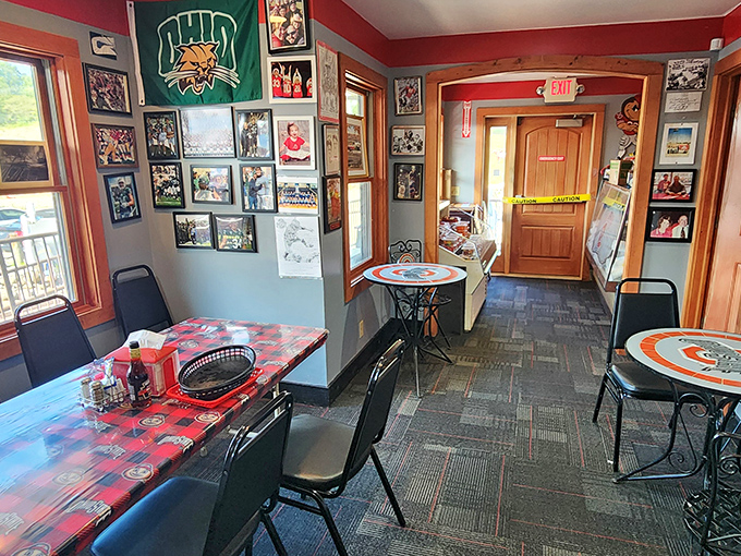 Ohio pride covers every available inch of wall space. It's not decoration&mdash;it's a passionate statement about where you are and what matters here.