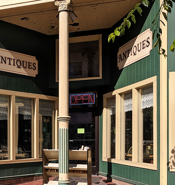 This antique shop's charming entrance promises treasures inside that might remind you of Grandma's house&mdash;or things you're surprised you once owned.