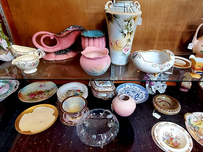 Porcelain treasures in candy-colored hues that would make Marie Kondo question her minimalist philosophy. Pink pitchers spark joy whether you use them or not.