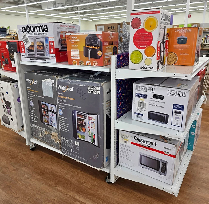 Kitchen appliance heaven where air fryers and microwaves find new homes. The modern equivalent of striking oil in your backyard.