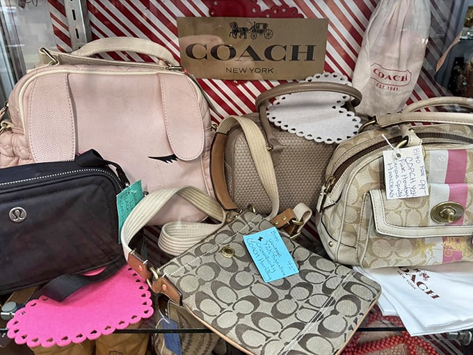 Designer handbags enjoying their second act. These Coach beauties have stories to tell about the shoulders they've graced and places they've been.