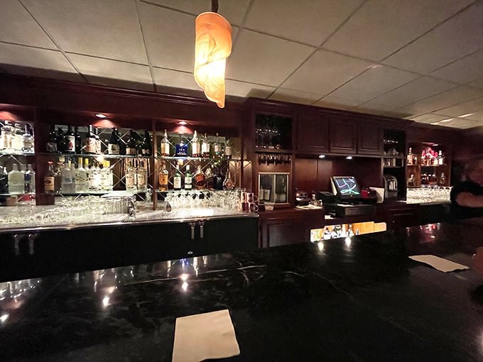 A bar stocked not just with bottles but with stories, where your empty glass is just an invitation for another chapter.