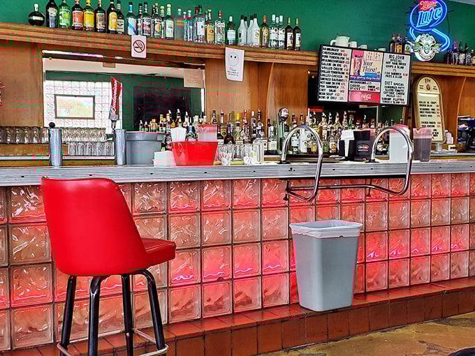 The bar glows with promise &ndash; those glass blocks filtering light like stained glass in the church of comfort food.