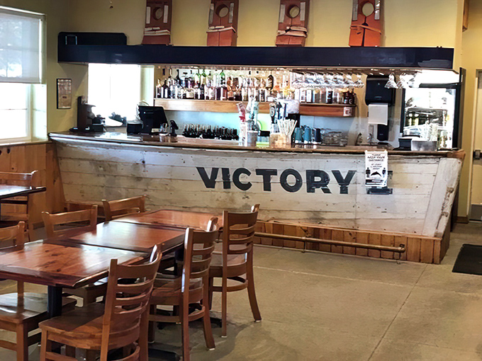 The bar's boat-inspired design makes you feel like you've boarded the S.S. Good Times, where the only rough waters might be choosing between cocktails.