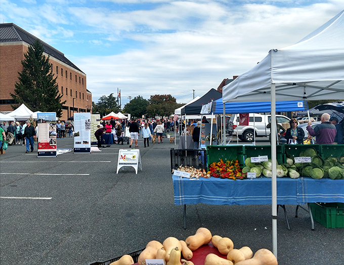 The Farmers' Market transforms ordinary parking lots into bustling community gatherings where vegetables become social currency.