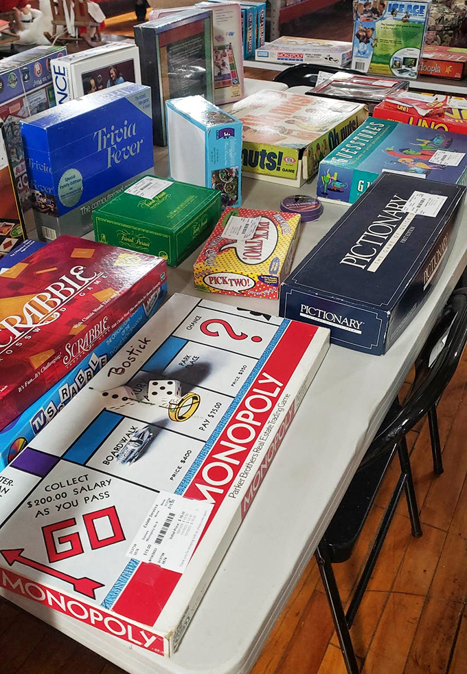 Board game bonanza! From vintage Monopoly to classic Scrabble, these boxes contain rainy day memories waiting to be made all over again.