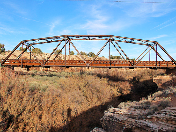 Engineering elegance spanning Arizona's rugged terrain. This historic bridge represents the connection between Snowflake's pioneering past and present.