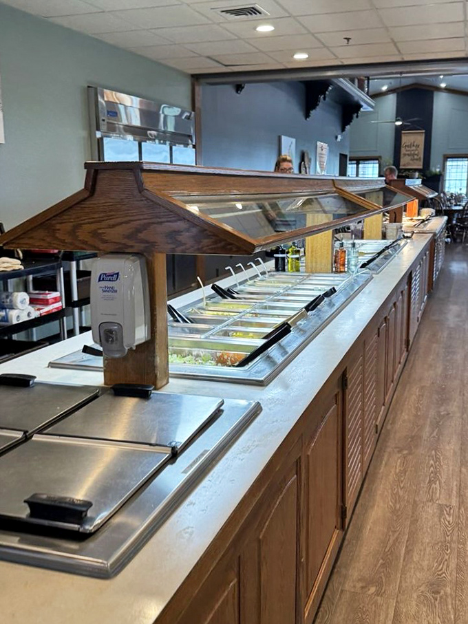 The buffet line stretches before you like the yellow brick road, except instead of the Emerald City, you're headed toward fried chicken nirvana.