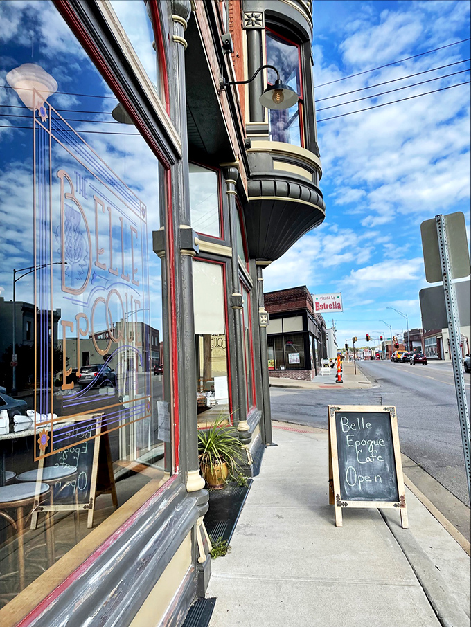 Belle Epoque Cafe offers charming sidewalk dining in historic surroundings. The kind of place where coffee comes with conversation, not complicated names and shocking price tags.