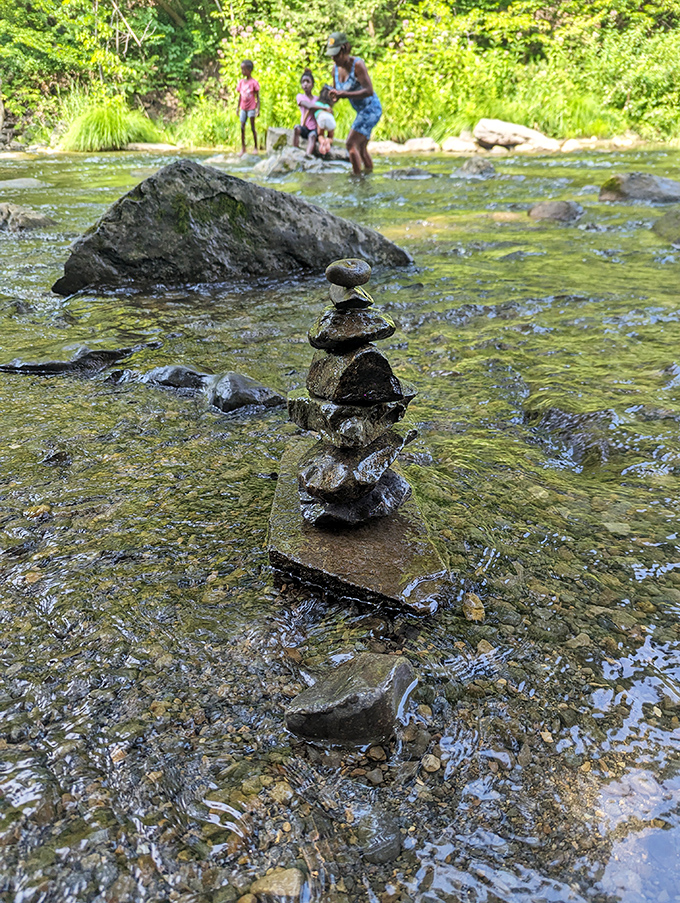 Stone stacking: the ancient art of leaving your mark without leaving a trace. Nature's version of "I was here, and it was magnificent."