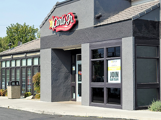 Carl's Jr. might be familiar, but those Sierra views from the parking lot definitely aren't.