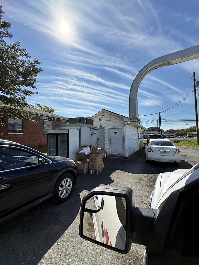 The drive thru area tells the story – locals know this place is worth waiting for, no matter what's on their schedule.