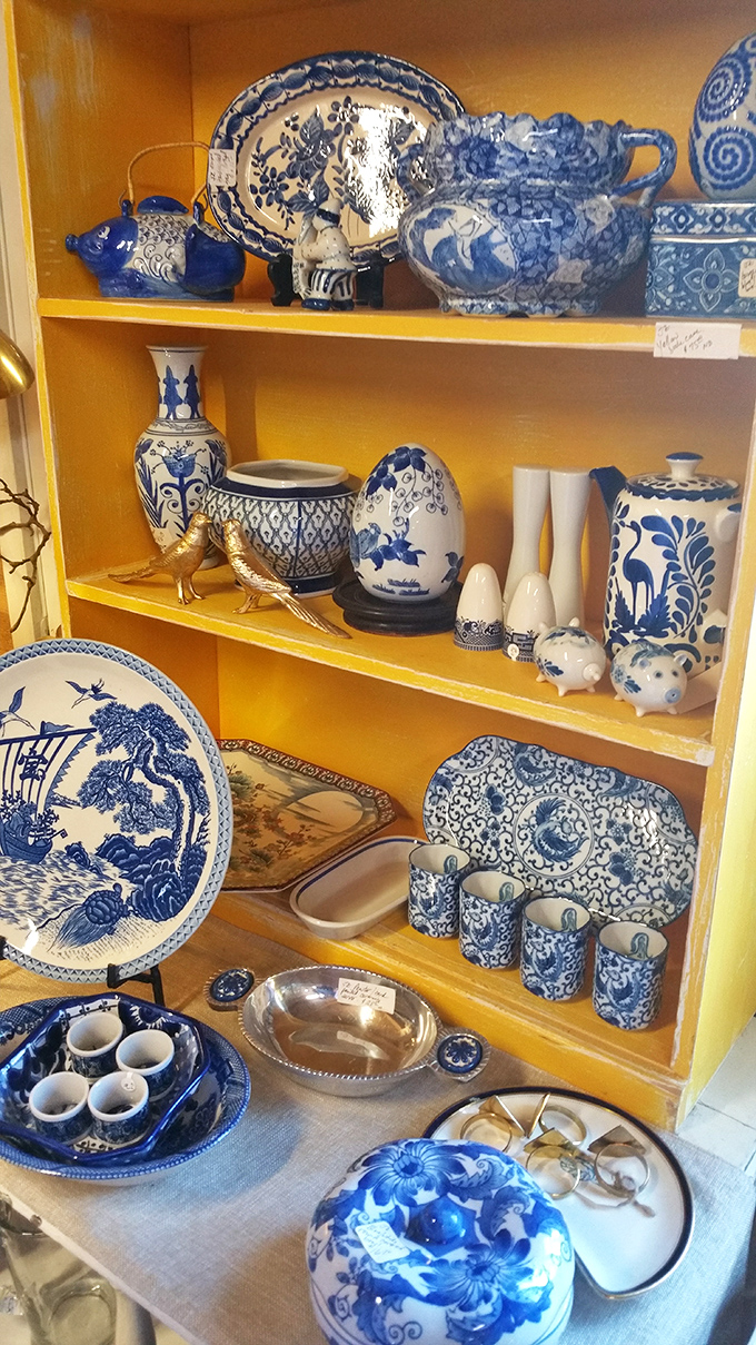 Blue and white ceramics create a collection that would make your grandmother proud. These timeless pieces span centuries of design while looking perfectly at home together.