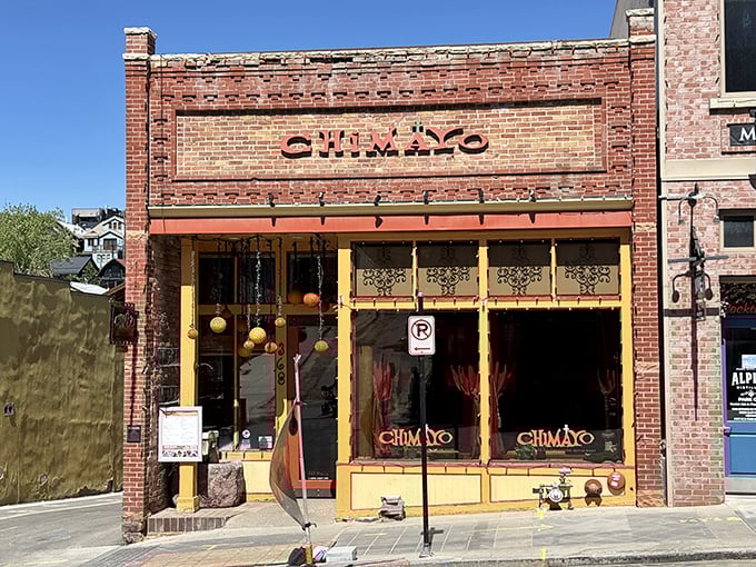 Chimayo's vibrant storefront brings a splash of southwestern color to Main Street, where window shopping costs nothing but might inspire affordable souvenir ideas.