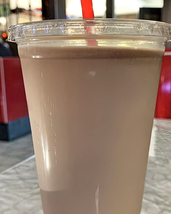 Chocolate milk in a to-go cup &ndash; because sometimes you need to drink your dessert first. Life's uncertain; eat dessert first applies to beverages too.