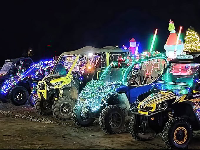 Christmas in Smethport means decking not just the halls but every available vehicle, turning ordinary UTVs into rolling winter wonderlands.