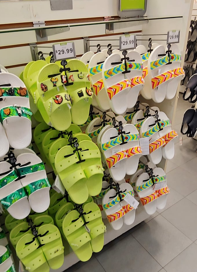 Colorful clogs that divide humanity into two camps: those who prioritize comfort and those who haven't yet surrendered to orthopedic reality.