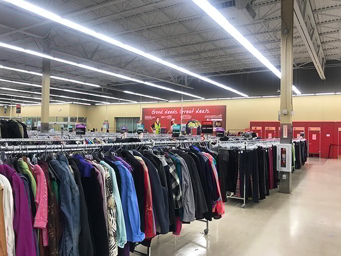 The women's clothing section offers everything from casual to corporate, where designer labels hide among everyday brands like truffles in ordinary soil. 