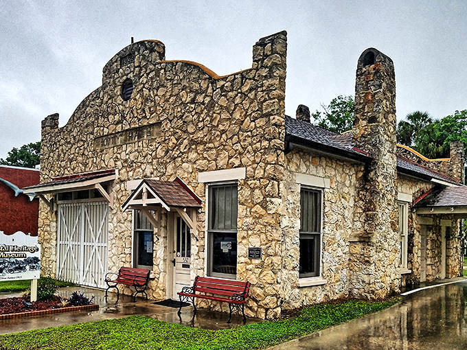 The Coastal Heritage Museum's stone exterior tells stories of Crystal River's past, housed in a building that's as much an artifact as the treasures inside.