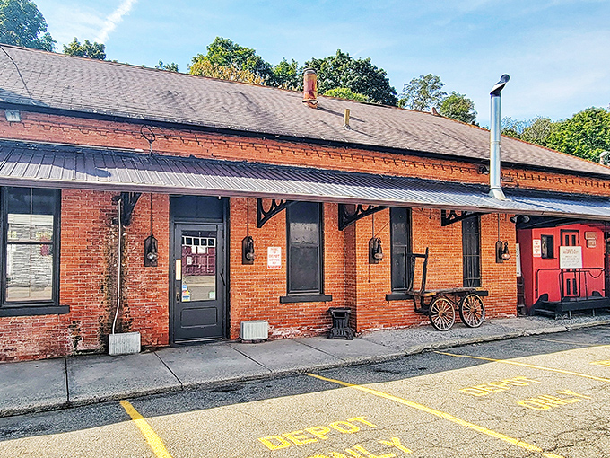 The old train depot now serves visitors instead of commuters, its brick fa&ccedil;ade and vintage details a reminder of railway's golden age.