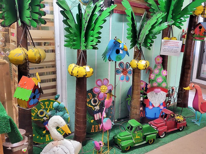 Whimsical garden decor that transforms ordinary yards into tropical theme parks. Those flamingos will judge your landscaping choices silently.