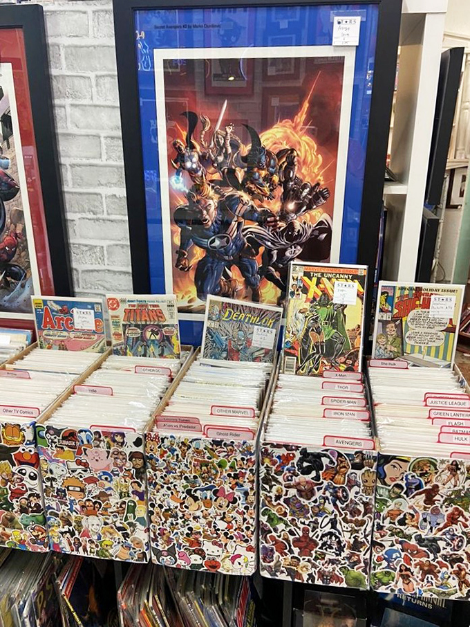 Comic books preserved like sacred texts. Somewhere, a 55-year-old man is explaining to his wife why that X-Men issue is worth more than their first car.