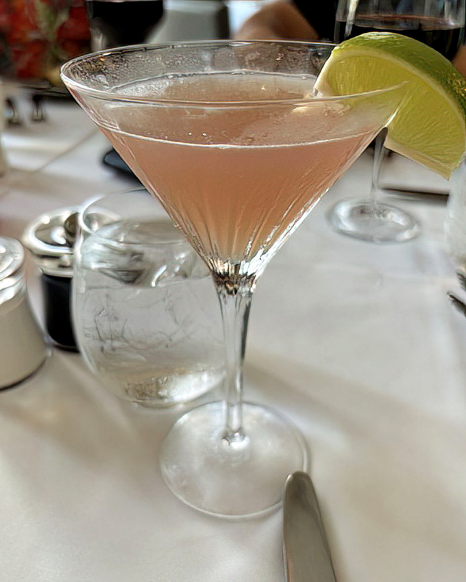 A blush-pink cosmopolitan with a lime wedge perched on the rim &ndash; the cocktail equivalent of a little black dress. Classic, elegant, never out of style.