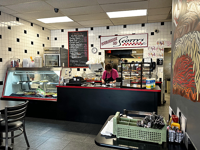 The counter area—where magic happens and the staff orchestrates your meal with the precision of a well-rehearsed symphony.