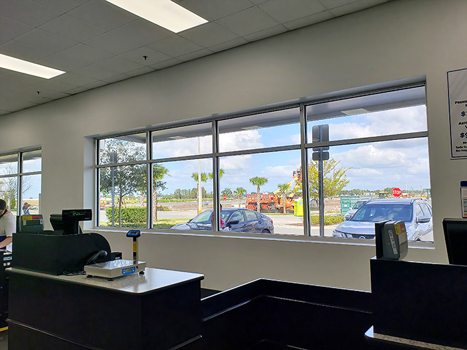 Sunshine streams through windows overlooking the checkout area – where victory feels sweeter knowing how much you didn't spend.