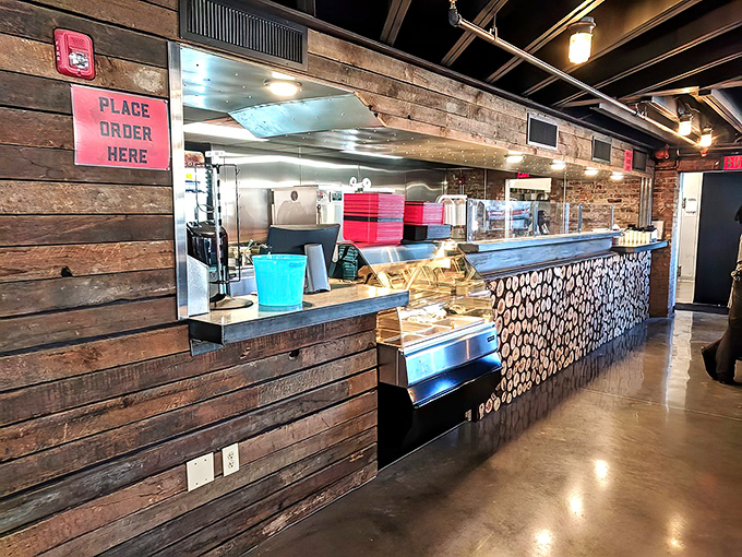 The ordering counter where dreams of brisket become delicious reality, one sandwich at a time.