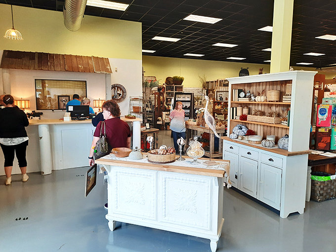 The checkout area doubles as inspiration central&mdash;farmhouse style displayed so perfectly you'll question every design choice you've ever made.