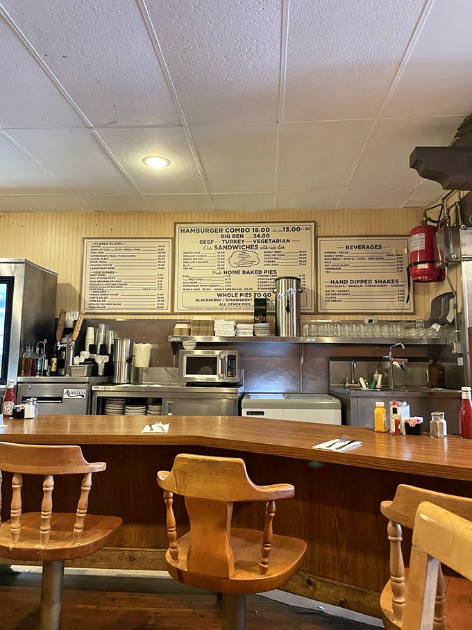 These wooden counter stools have supported generations of Pasadena diners, from Caltech professors to families celebrating life's little victories.