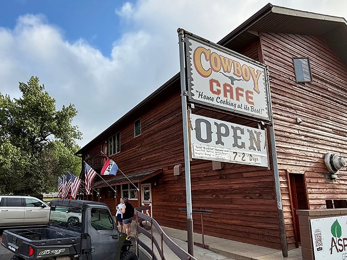 Cowboy Cafe promises "Home Cooking at its Best" &ndash; the kind of place where pie isn't dessert, it's religion.