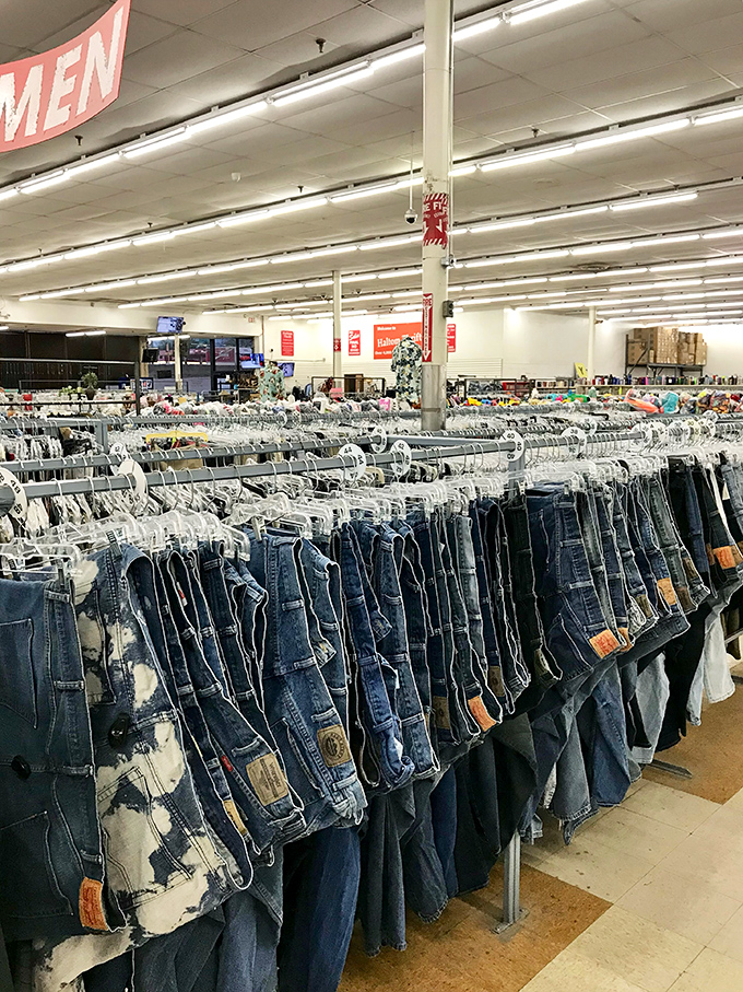 The denim district&mdash;where jeans of every wash and vintage hang like blue stalactites in a fashion cave. Your perfect pair is hiding here somewhere.