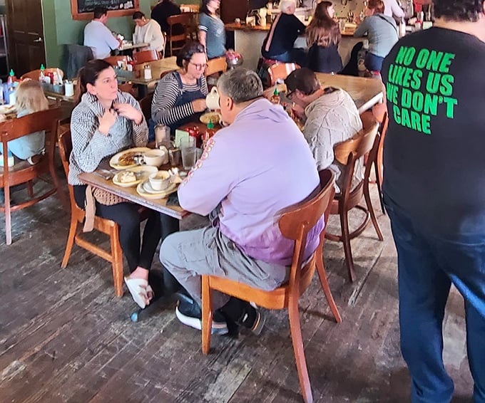 The dining room buzzes with conversation and the clinking of forks against plates&mdash;the universal soundtrack of breakfast satisfaction.