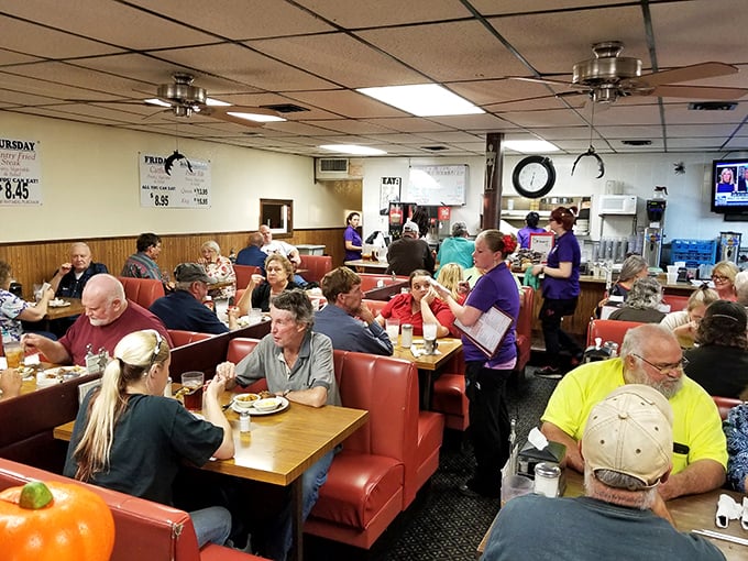 A dining room filled with the beautiful symphony of clinking forks, conversation, and occasional bursts of laughter.