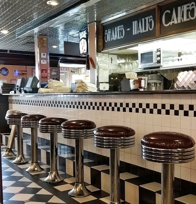 The counter seating offers front-row tickets to the short-order ballet, where cooks transform simple ingredients into diner magic.