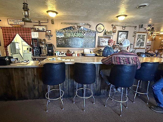 The counter where regulars don't need menus and servers know exactly how you like your eggs. The chalkboard specials change, but the welcome never does.