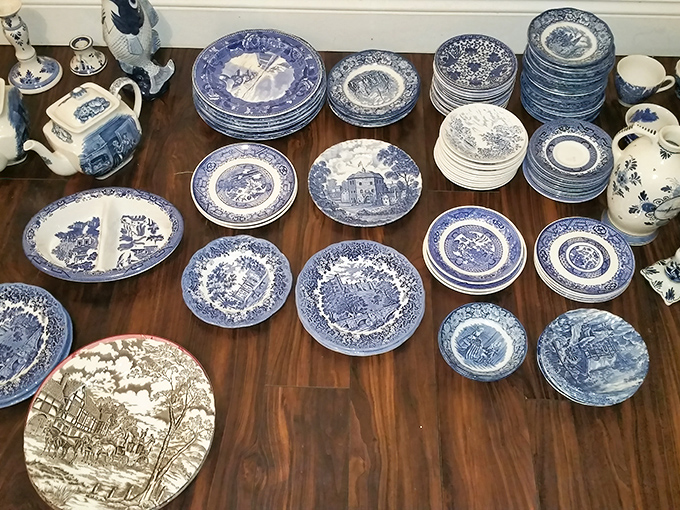 Blue and white china creates a timeless tableau. These pieces have survived decades of family dinners to find new admirers in Wind Gap.