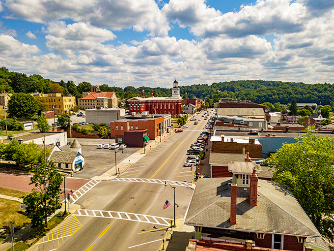 Brookville's downtown unfolds like a perfectly preserved diorama of small-town America. Every building tells a story worth hearing.
