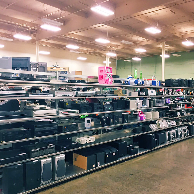 Electronics line up like techno-archaeology exhibits, offering functional gadgets without the retail markup that usually comes attached.