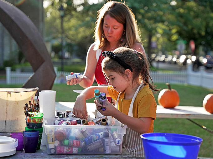 Art happens everywhere in Easton. This mother-daughter creative moment is the town's spirit in miniature&mdash;accessible, joyful, and unhurried.
