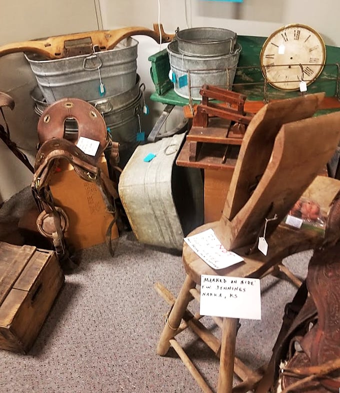 Farm implements that tell the story of Nebraska's agricultural heritage. Each dent and scratch represents hours of honest work under the prairie sun. 