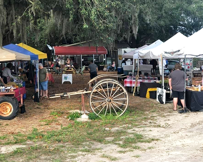The Passion Organics Farmers Market sign promises a gathering of local bounty that makes supermarket produce departments look like sad imposters.