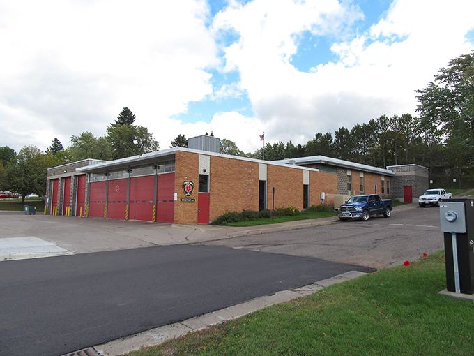 Cloquet's fire station&mdash;where safety meets community service in a building that manages to look both reassuringly solid and surprisingly welcoming.