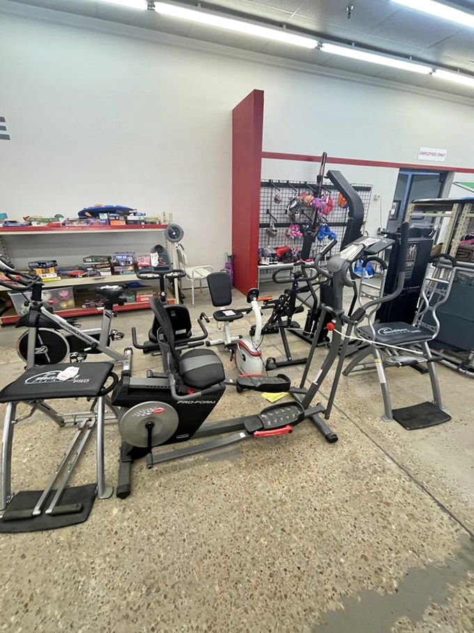 Exercise equipment stands ready to fulfill those New Year's resolutions you made three years ago.