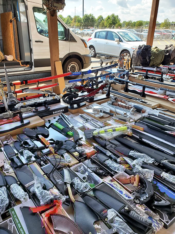 Sharp objects of desire. This knife display would make any outdoorsman or kitchen enthusiast stop in their tracks.