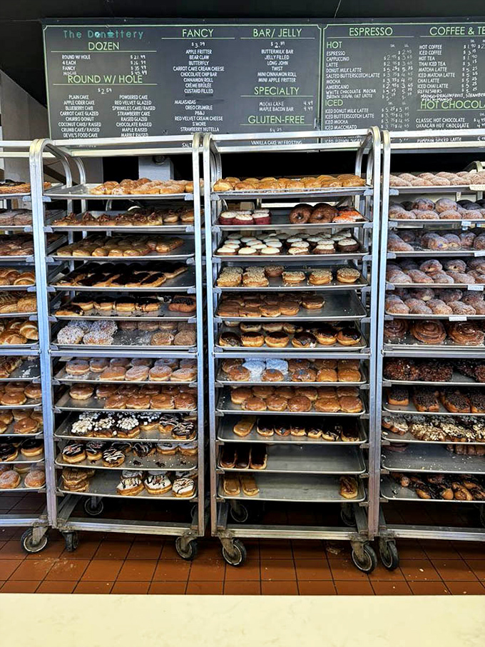 Shelves organized by category help decision-making, though staring at this much perfection might cause pleasant paralysis instead.