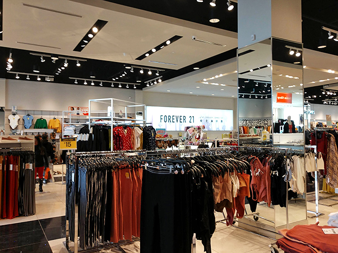 Forever 21's bright, organized interior makes finding that perfect outfit almost as satisfying as telling someone where you got it.