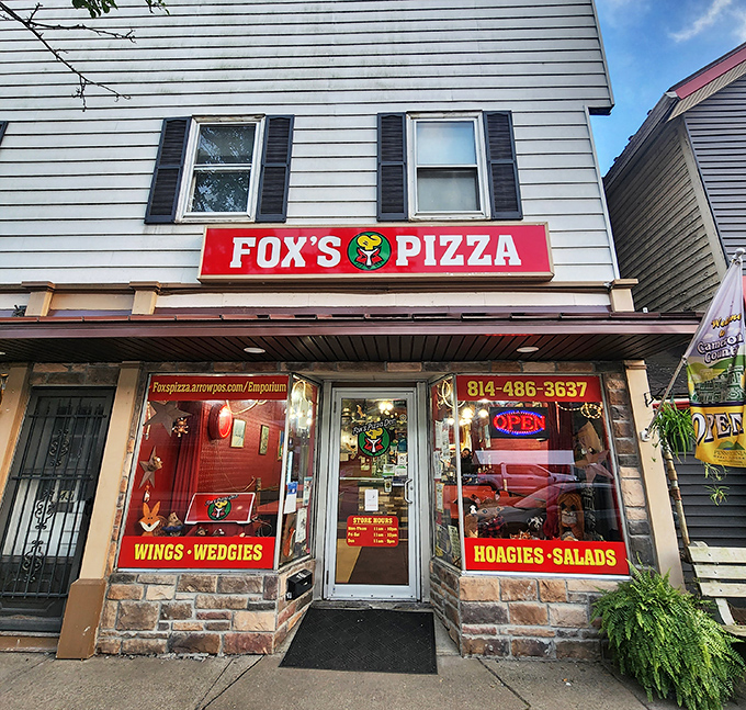 Fox's Pizza tempts passersby with promises of wings, wedgies, and hoagies&mdash;the holy trinity of Pennsylvania comfort food done right.